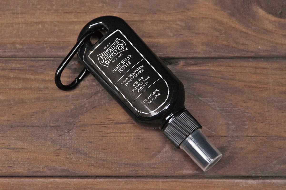 Pump spray bottle shield tag
