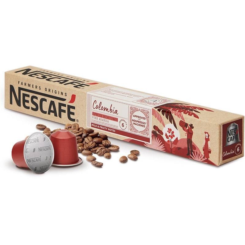 NColombia decaffeinated, 10 nespresso aluminum capsules