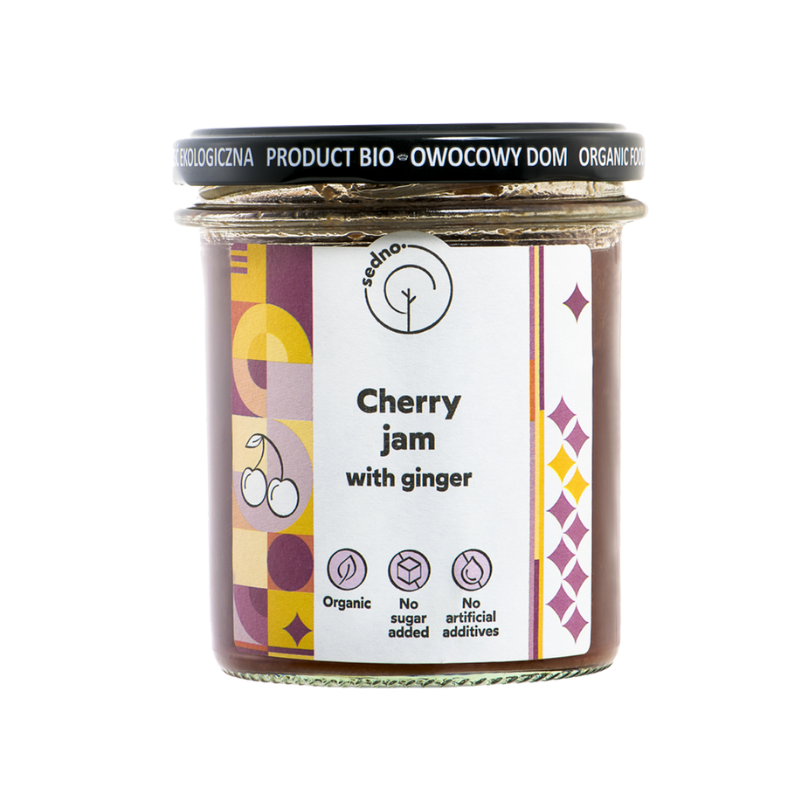 Organic Cherry Jam with Ginger - 290 grams