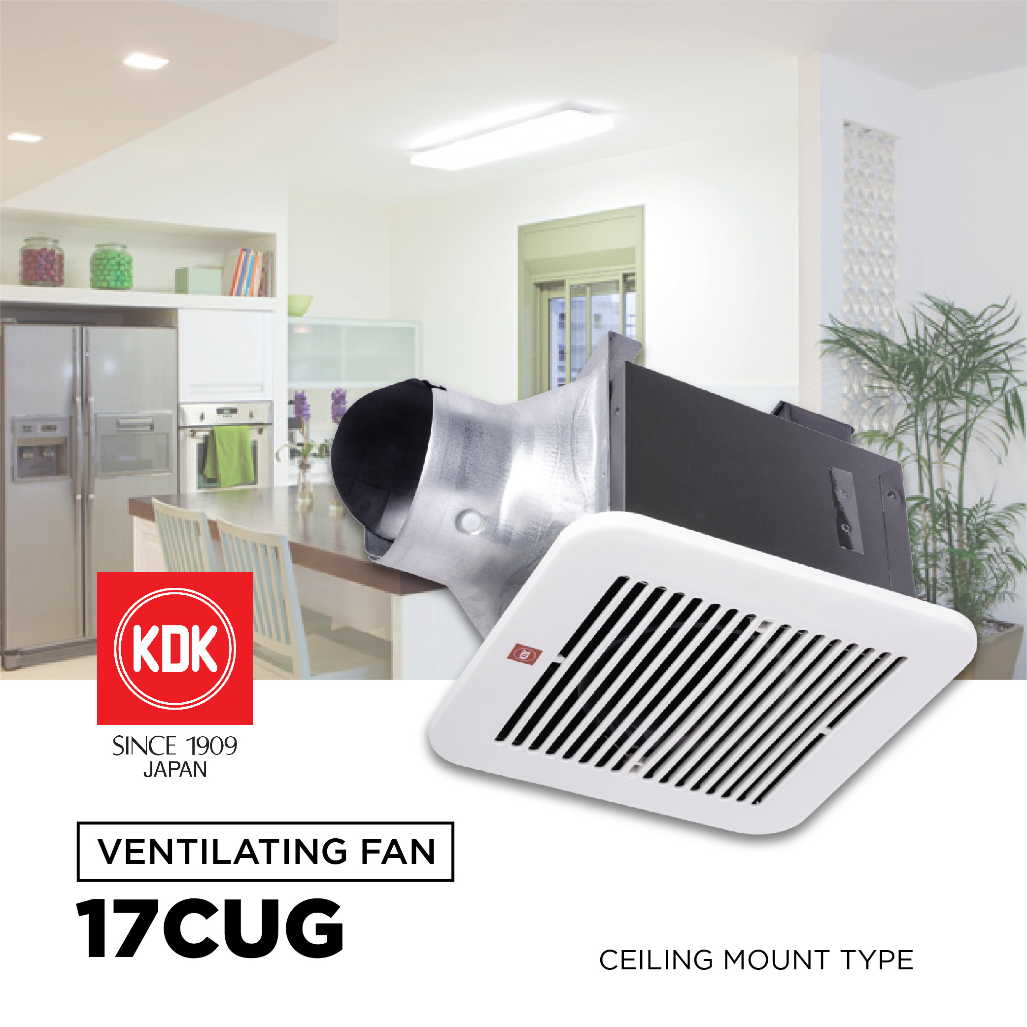 Ceiling Mounted Exhaust Fan Kdk | Shelly Lighting