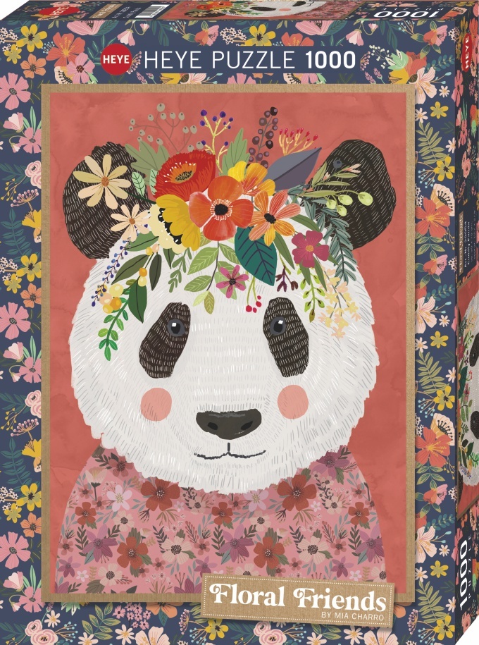 【HEYE】Floral Friends – Cuddly Panda 1000 Piece Jigsaw P