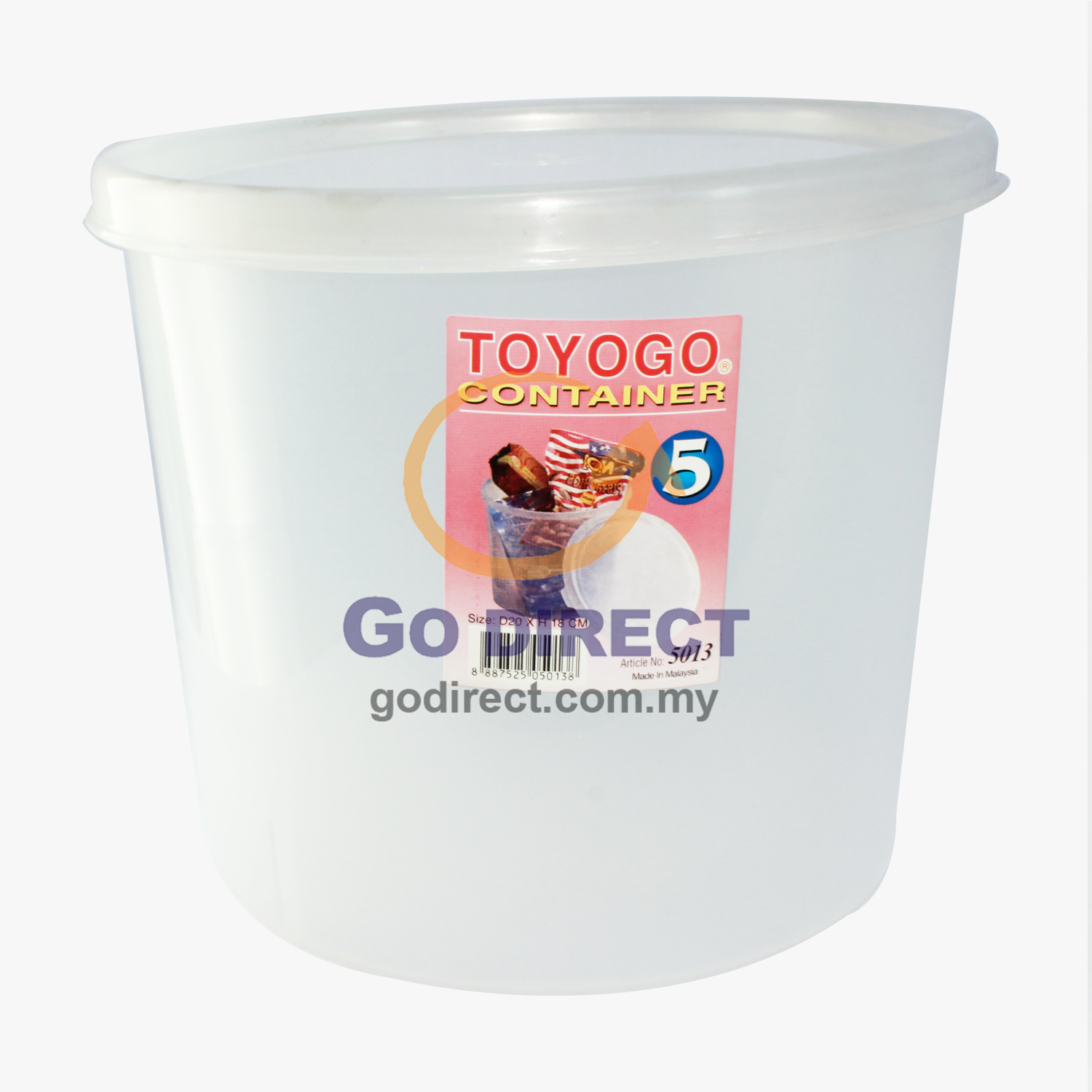 TOYOGO 5L Plastic Round Container (5013) Malaysia