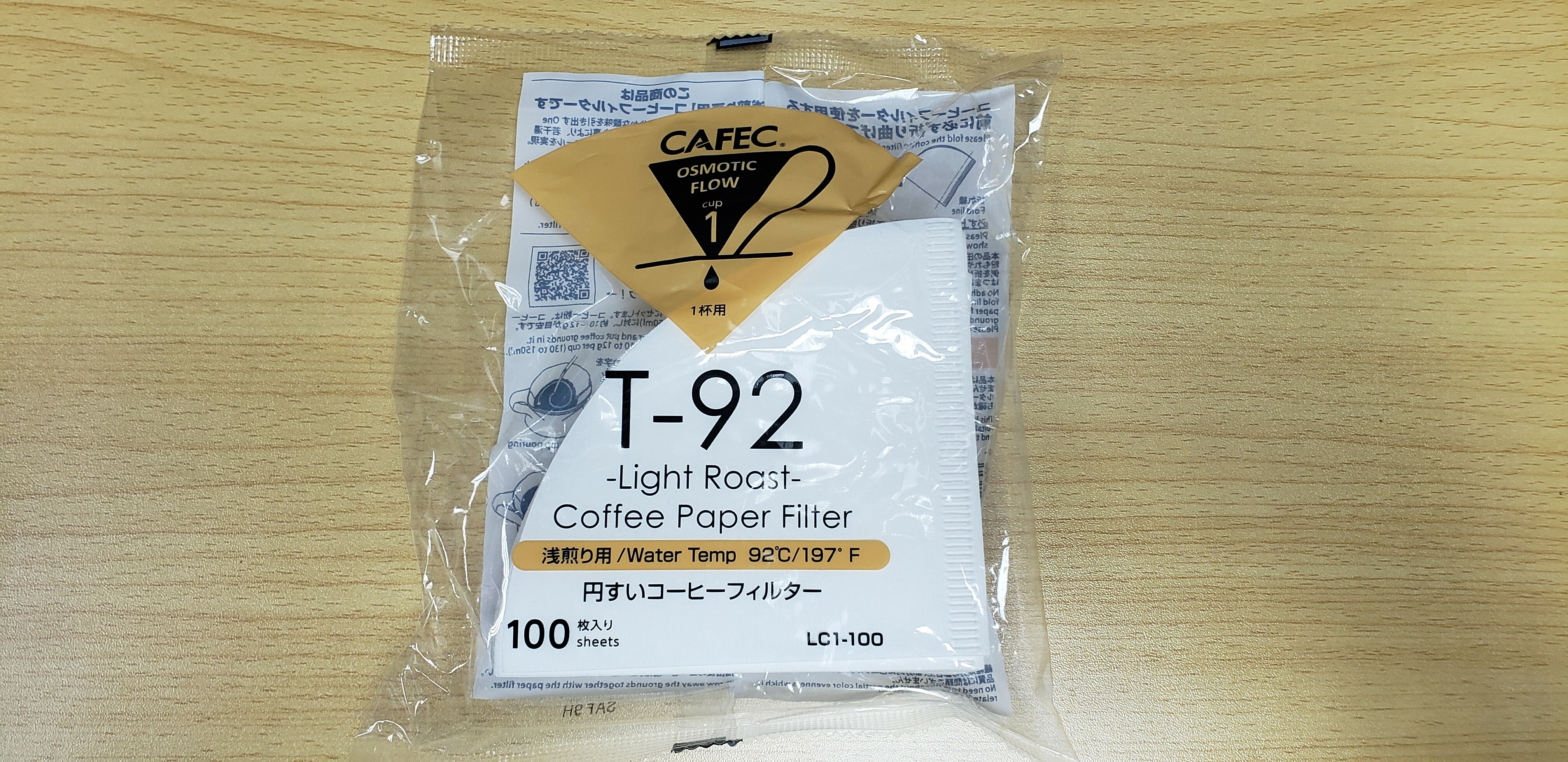 【Cafec T-92 Light Roast 咖啡濾紙 100枚入