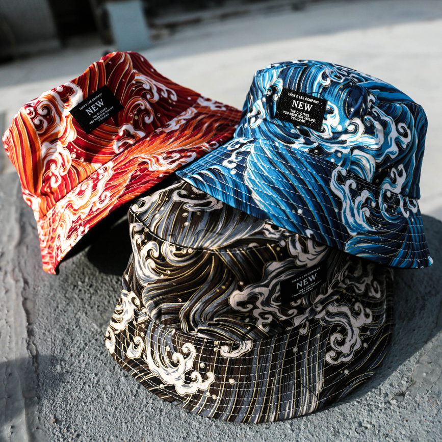 Fisherman Hat|Waves|Hat|Sun Hat|Ukiyo-e |Hiking Hat