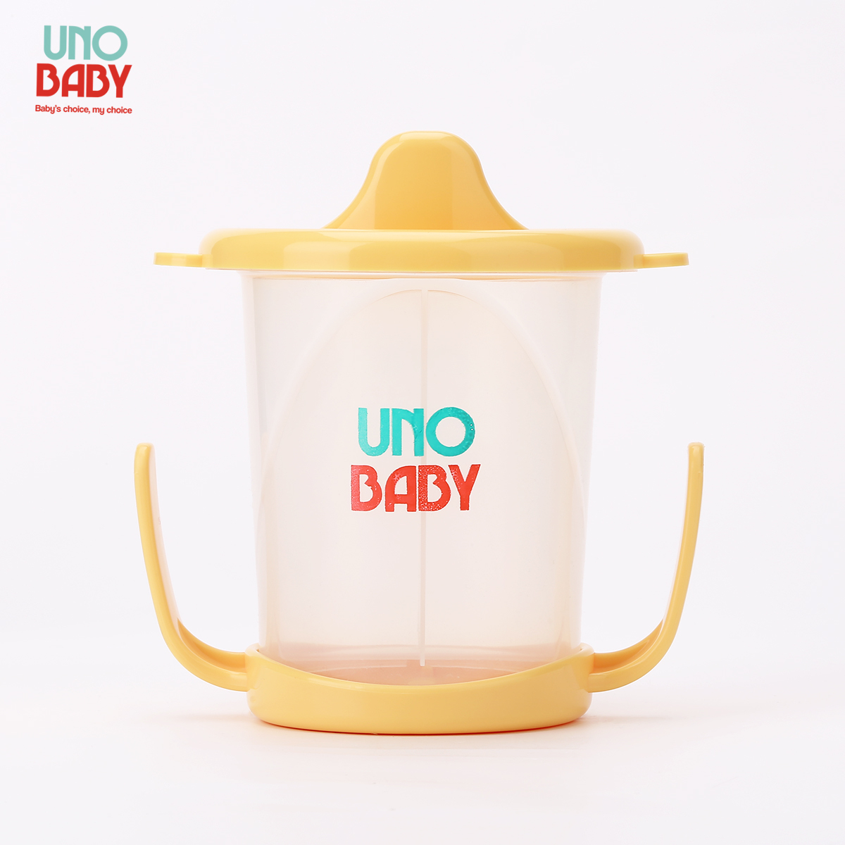 Uno Baby - 雙耳學習杯連蓋 200毫升 (黃色)