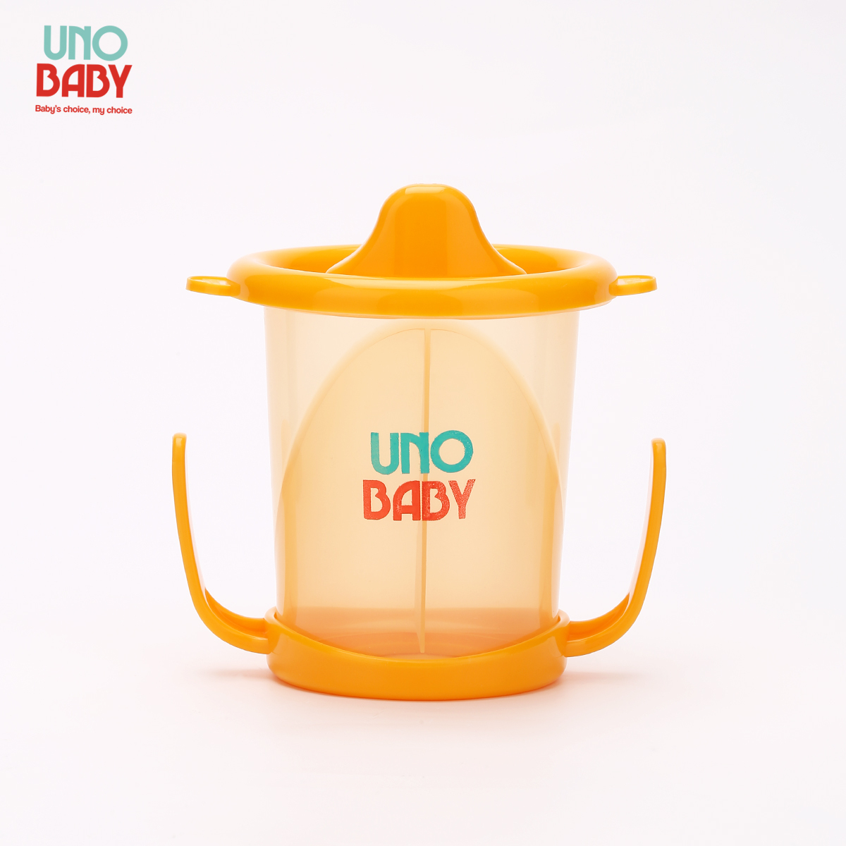Uno Baby - 雙耳學習杯連蓋 200毫升 (橙色)