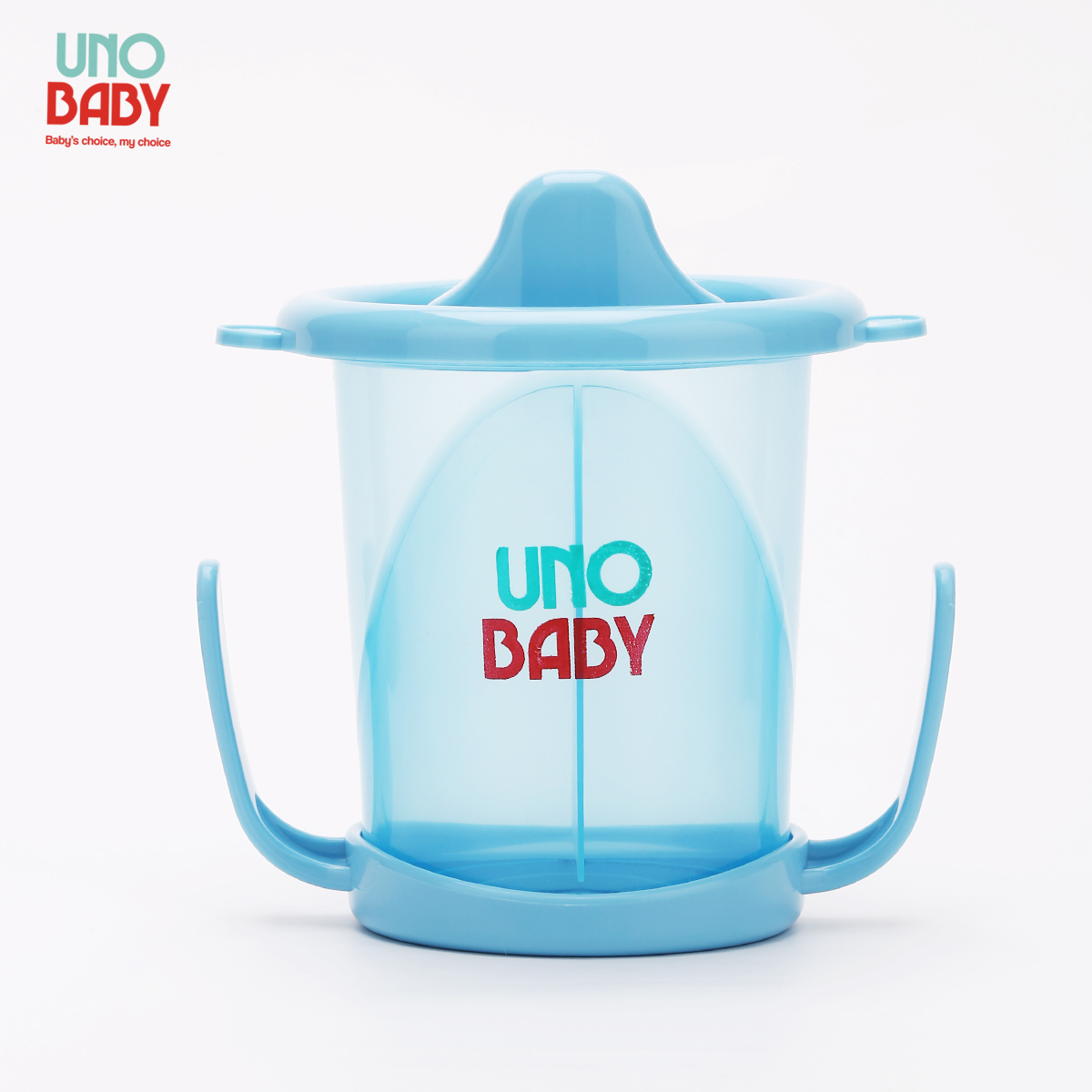 Uno Baby - 雙耳學習杯連蓋 200毫升 (藍色)