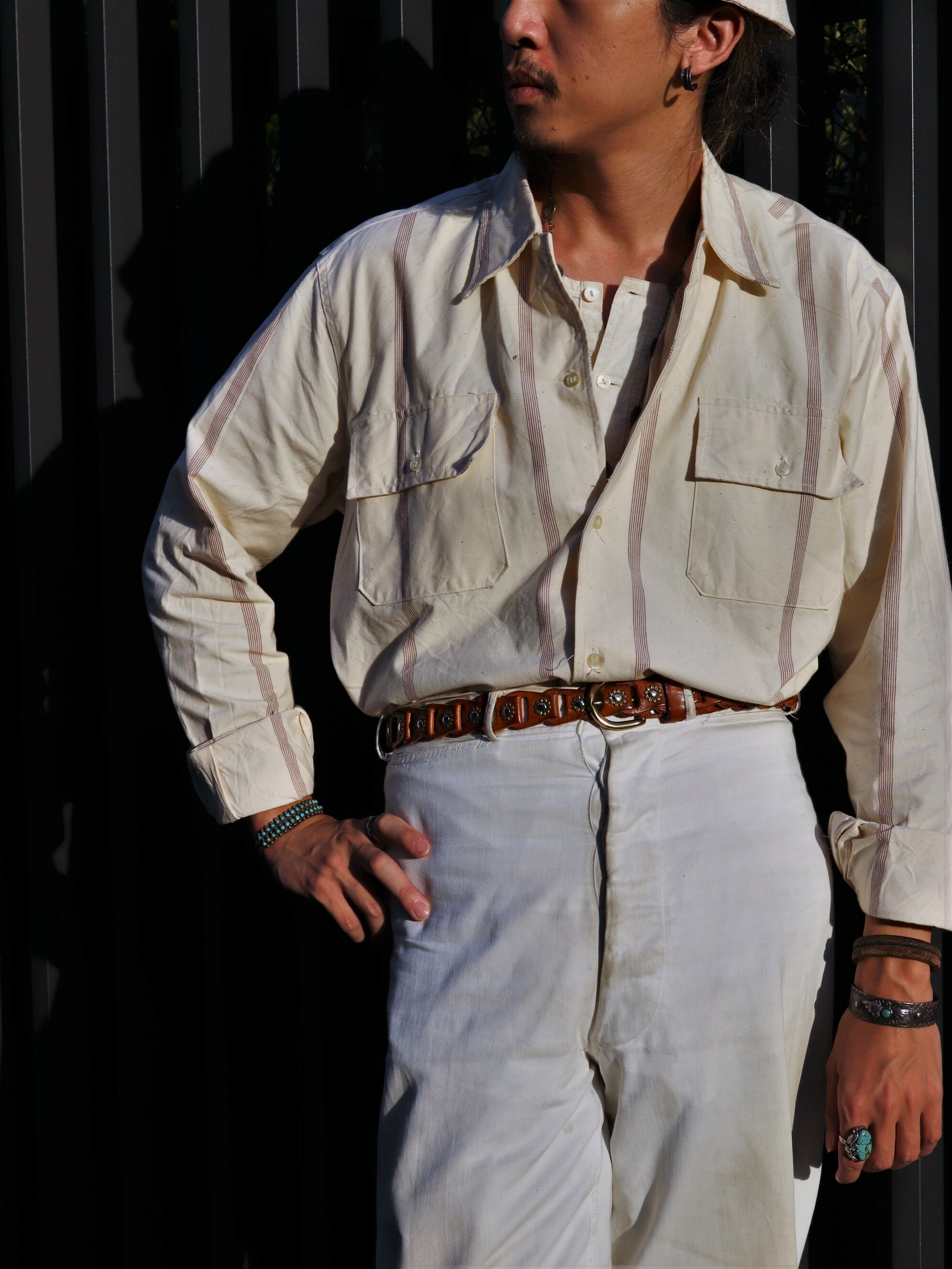 Deadstock 1960's~1970's Italian Army Prisoner Striped S
