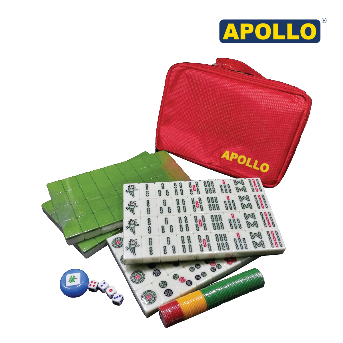 Apollo Chinese Mahjong Manual Play Set- Green