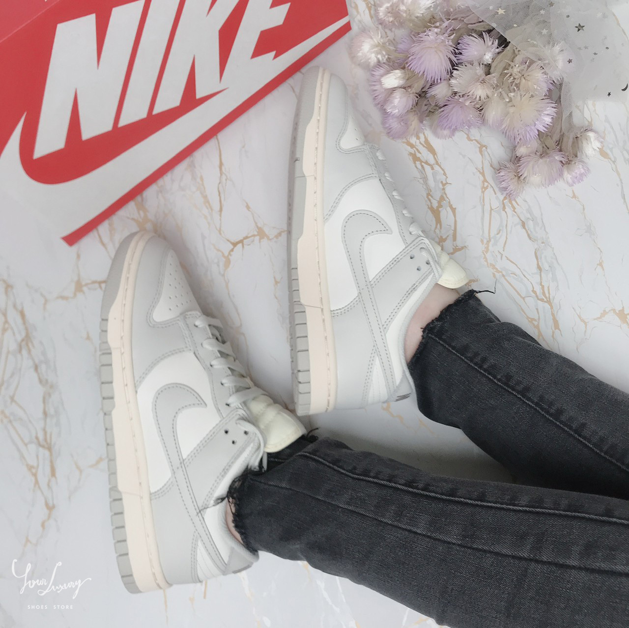 【Luxury】 Nike Dunk Low Light Bone 骨白 奶油白 白灰 男女 新款 休閒鞋