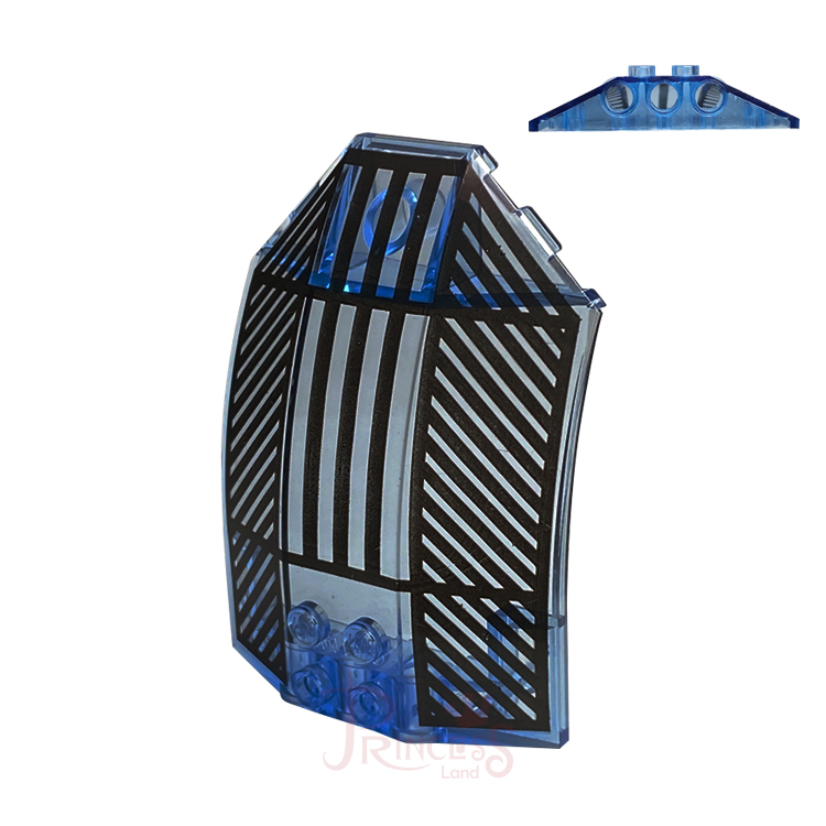 公主樂糕殿 LEGO 4620 擋風玻璃 8x6x2 雷達 弧形 黑色線條圖案 透明中藍色 x224px4