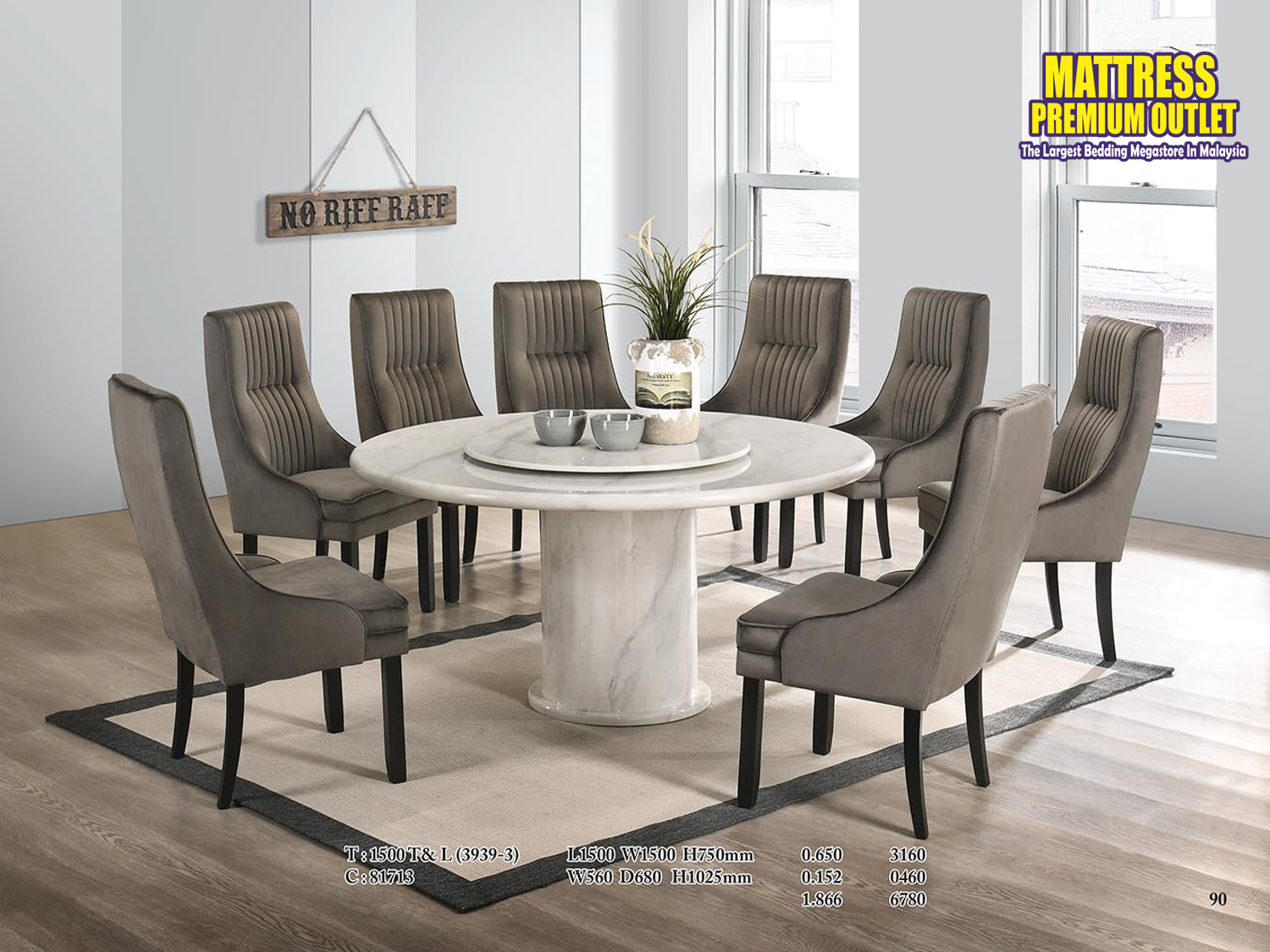 DINING SET 1500 T&L (3939-3) WITH 81713
