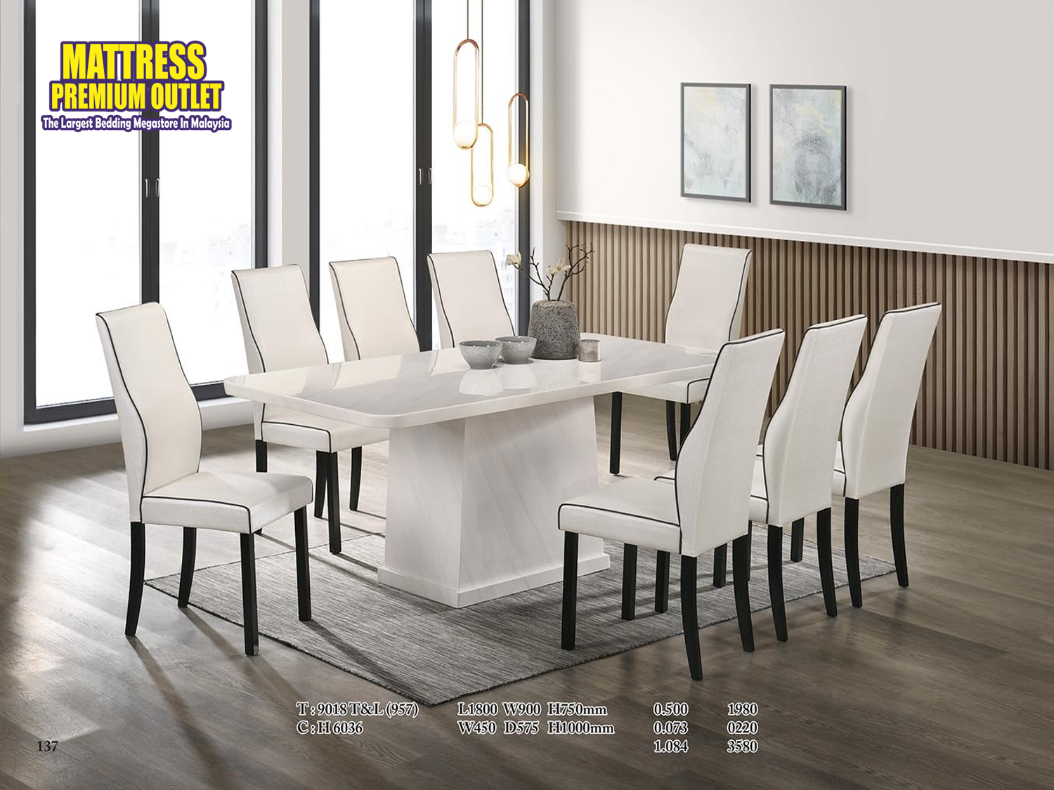 DINING SET 9018 T&L (957) WITH H6036
