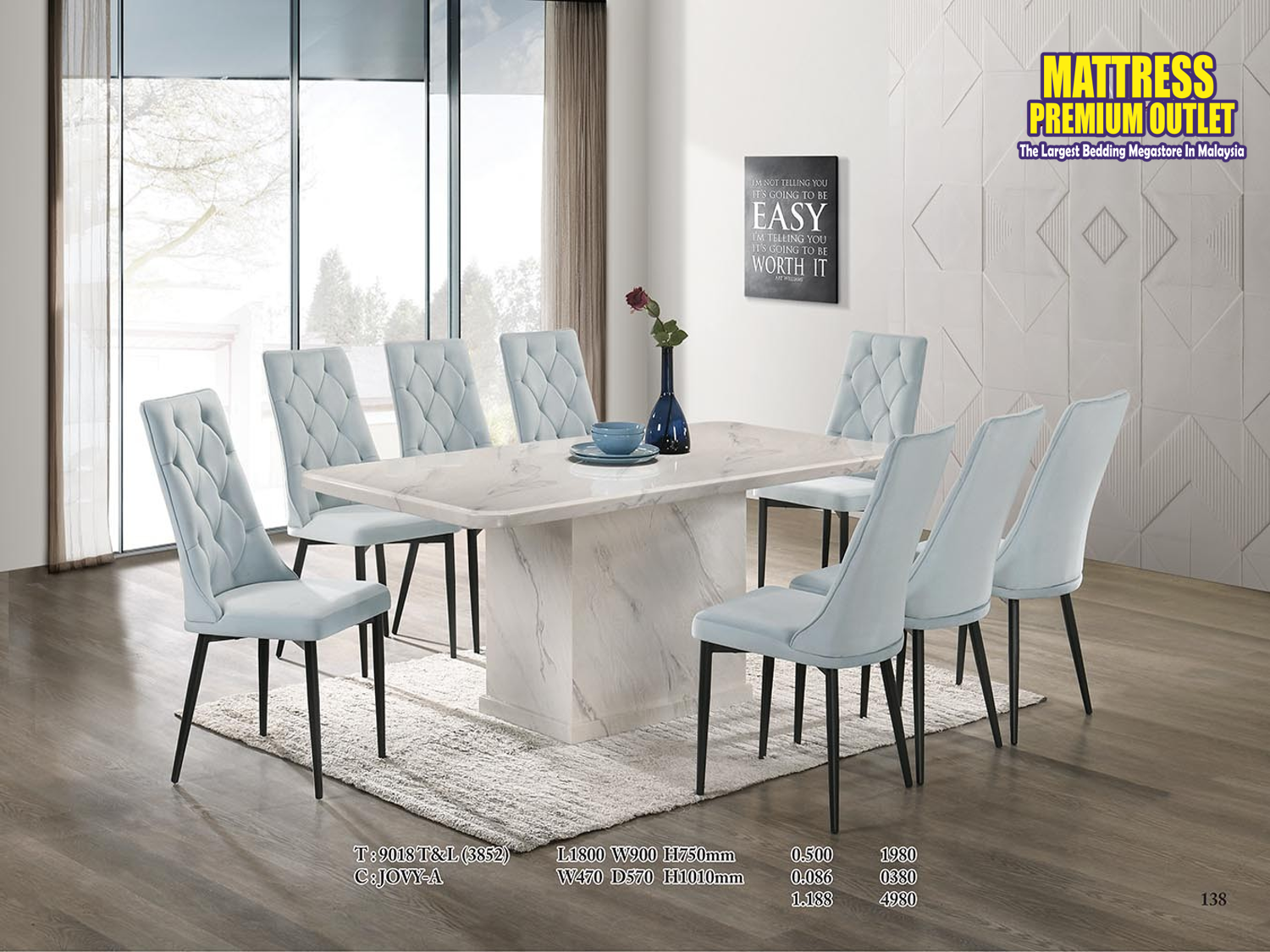 DINING SET 9018 T&L (3852) WITH JOVY-A