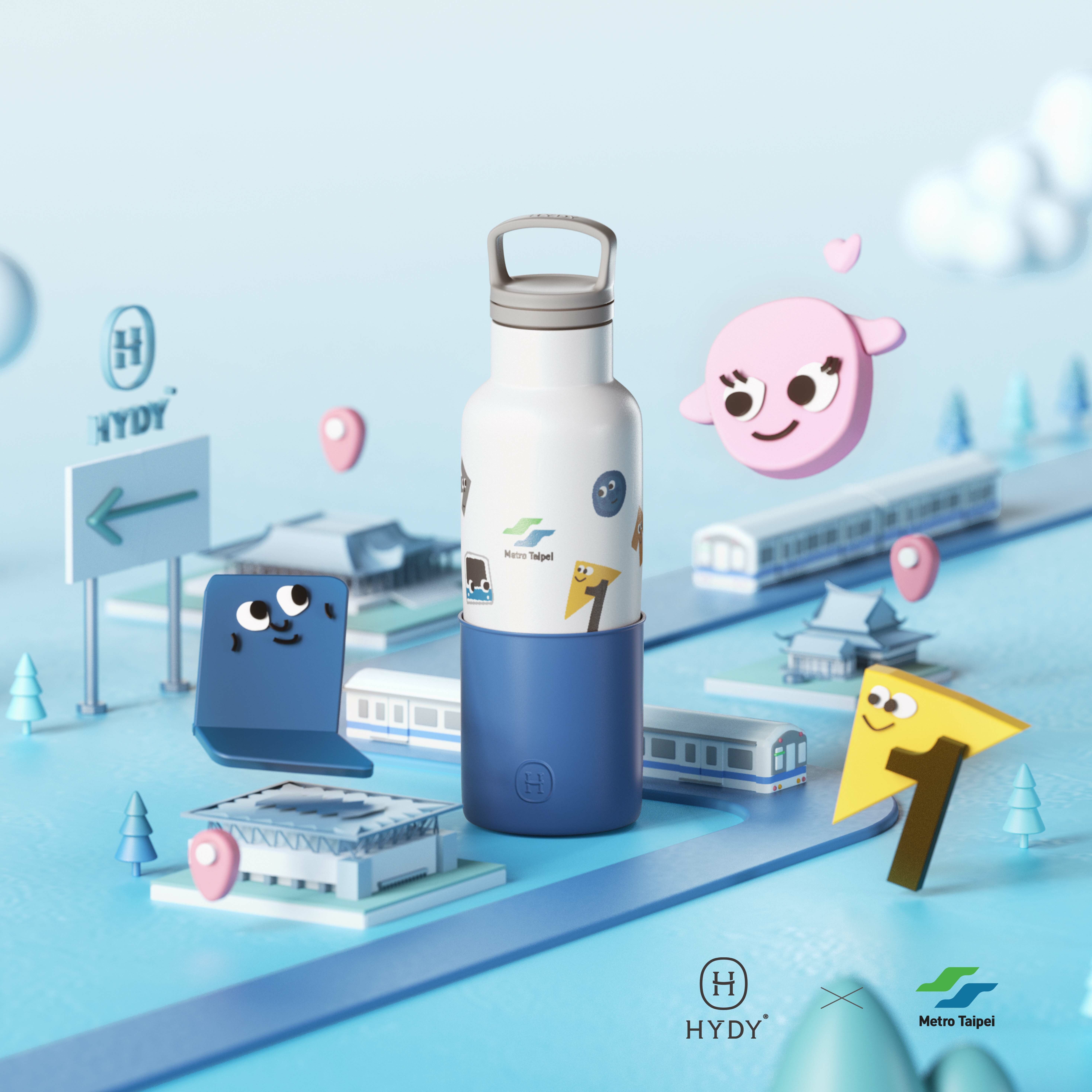 【HYDY X 台北捷運】聯名款保溫瓶, 480ml, 保冰24小時, 保溫12小時
