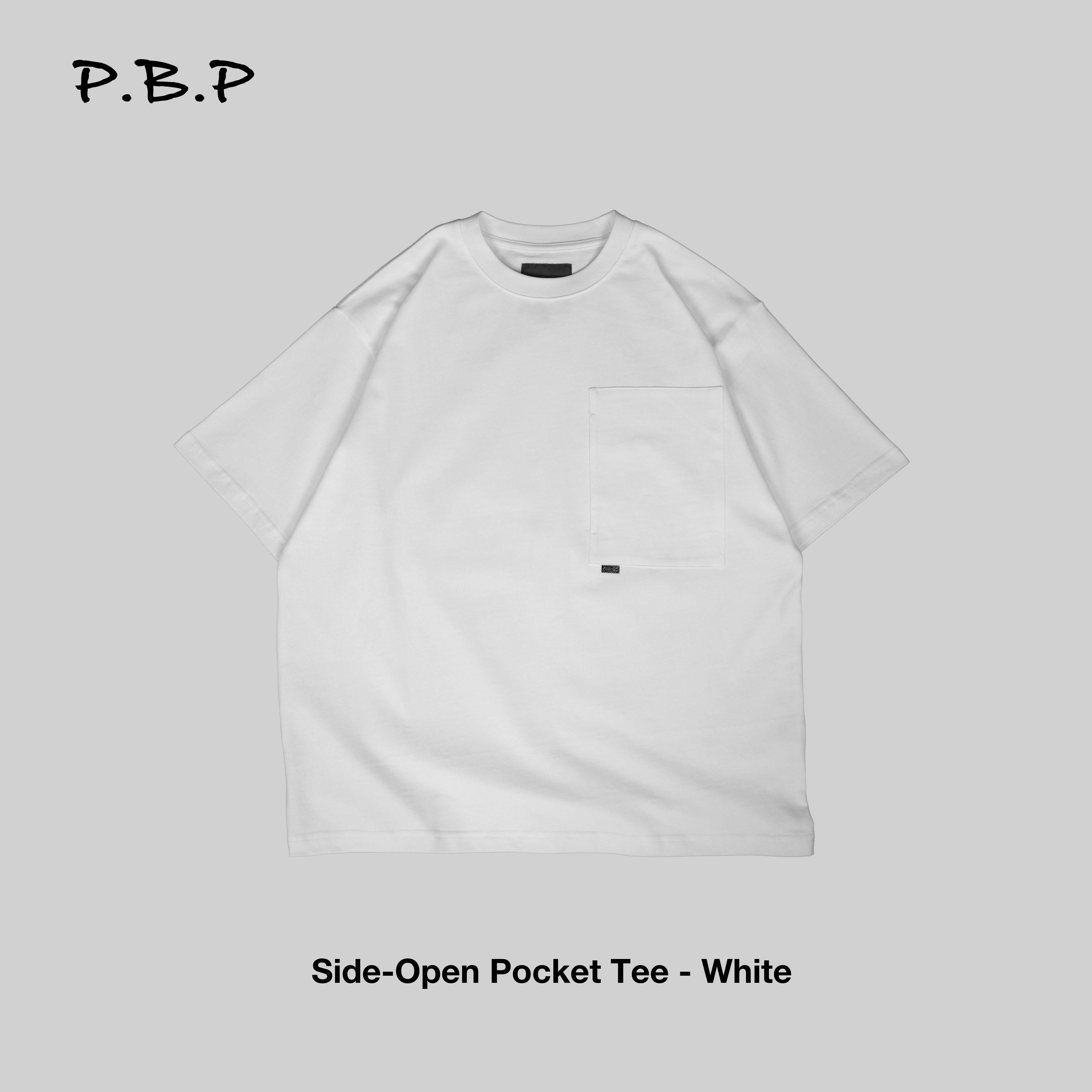 Side-Open Pocket Tee - White