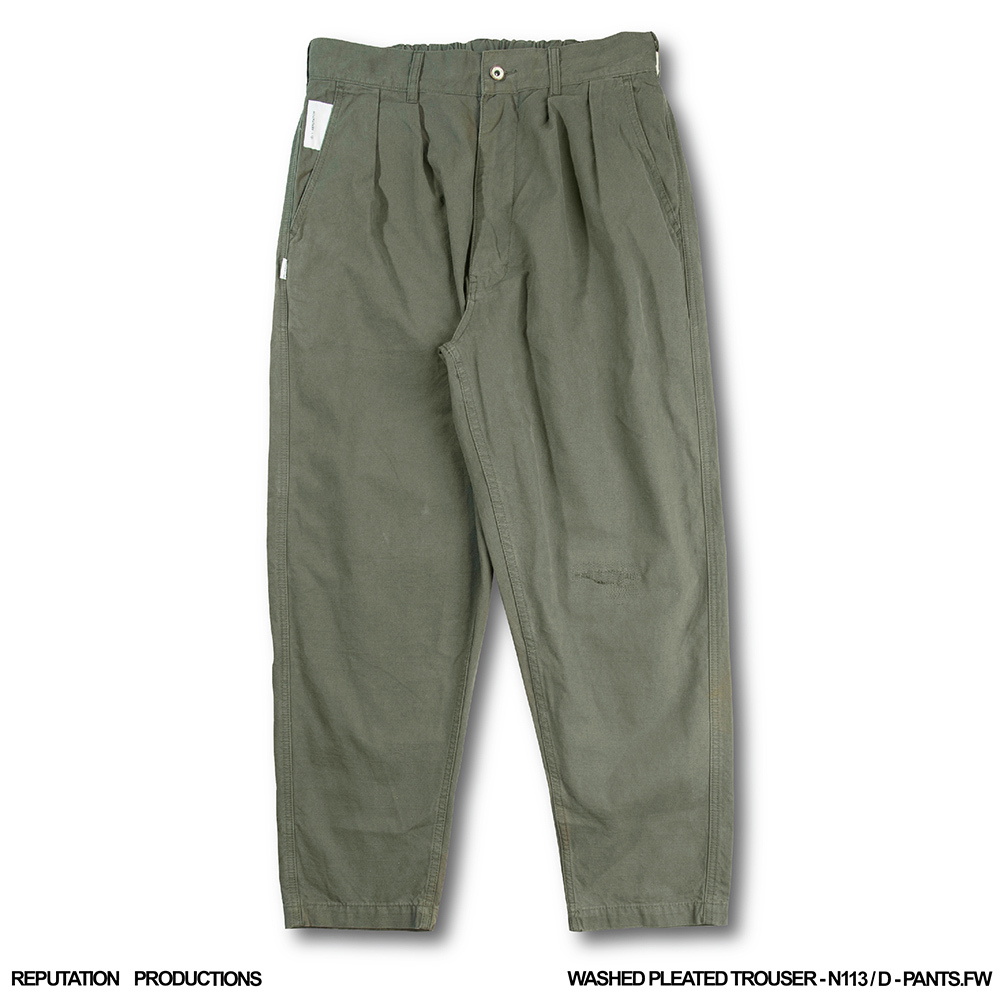 REPUTATION WASHED PLEATED TROUSER - N113 / D - PANTS.FW