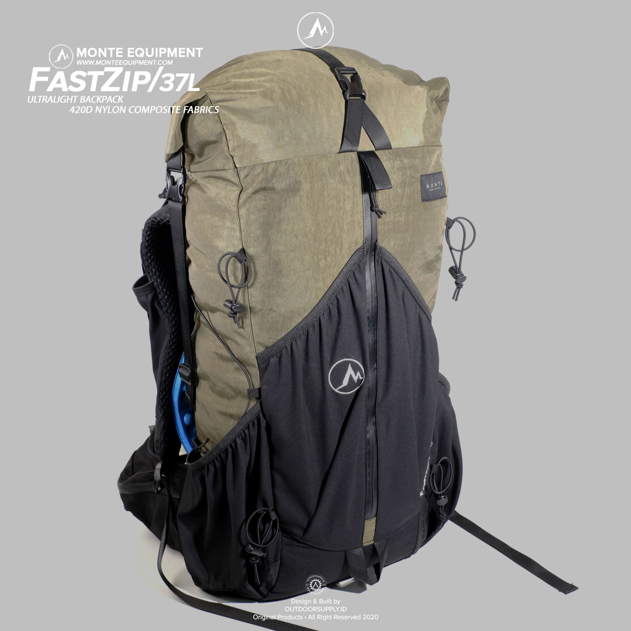 印尼 Monte Equipment Fastzip 37L 登山露營背囊 (軍綠色)