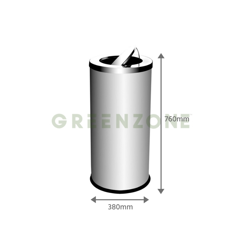 Greenzone Stainless Steel Round Bin with Flip Top (60L)
