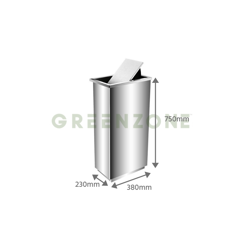 Stainless Steel Rectangular Bin with Flip Top (31L)