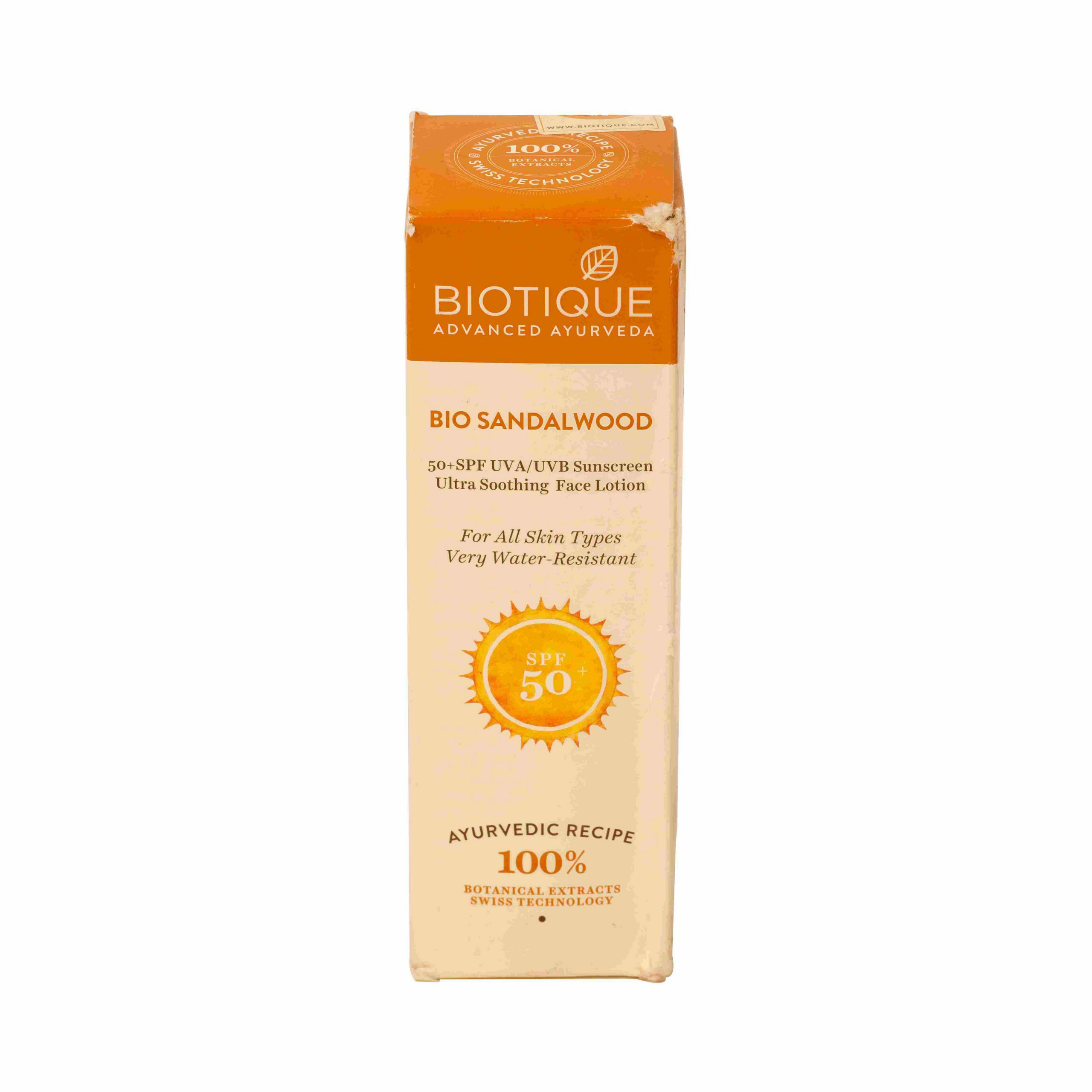 Biotique Bio Sandalwood 50+SPF UVA/UVB Sunscreen Ult...