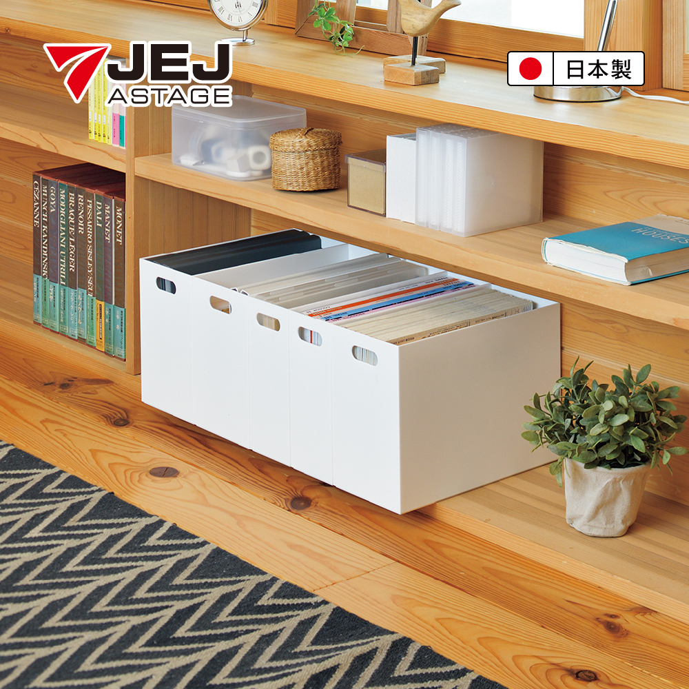 【日本 JEJ】ASTAGE 簡約質感可提式收納盒-平口|元氣熊GENKIBEAR