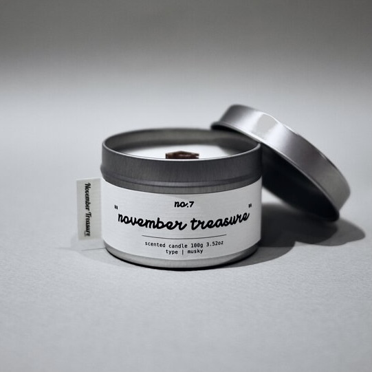NOVEMBER TREASURE - TIN CANDLE / 9 FLAVORS