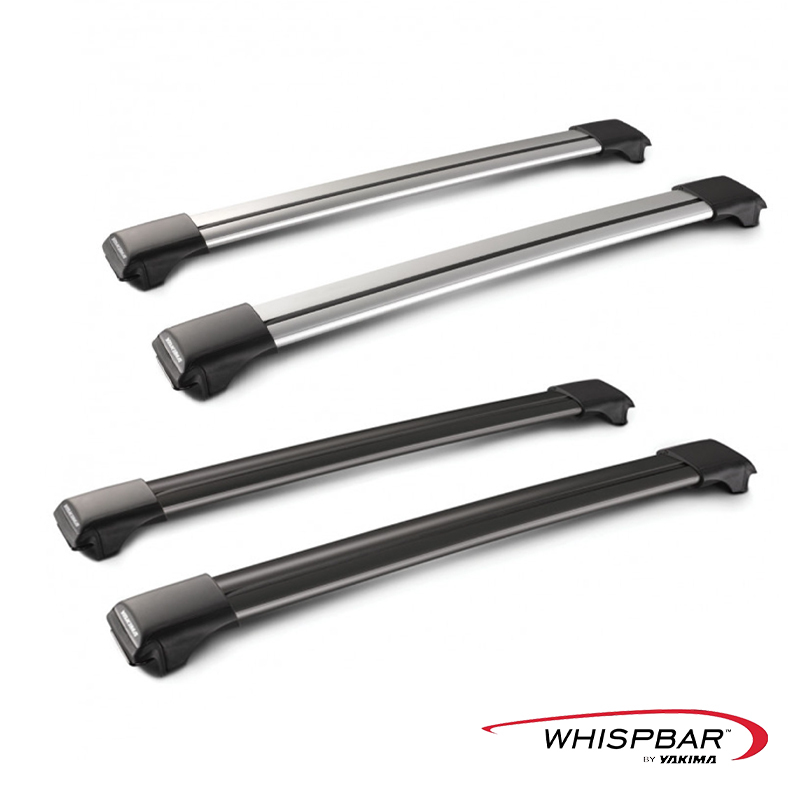 YAKIMA Whispbar Rail Bar 夾簍空縱桿式組 銀／黑｜Yakima 車頂架