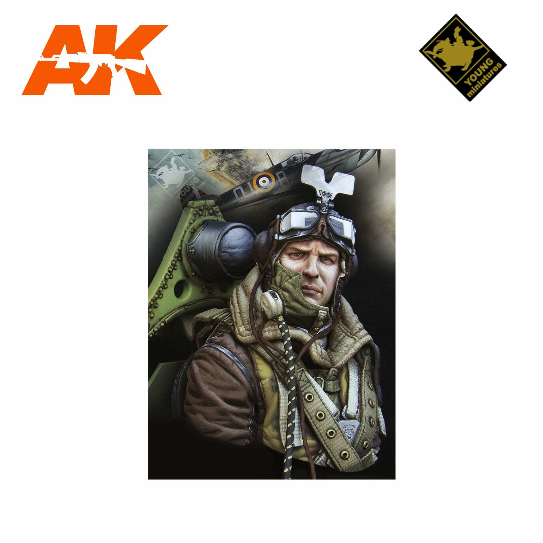 Young - RAF SPITFIRE MK.I PILOT WWII bust