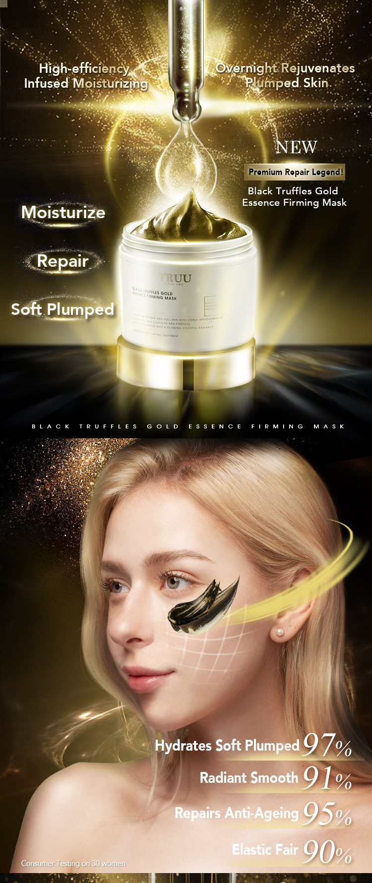 TRUU Black Truffles Gold Essence Firming Mask