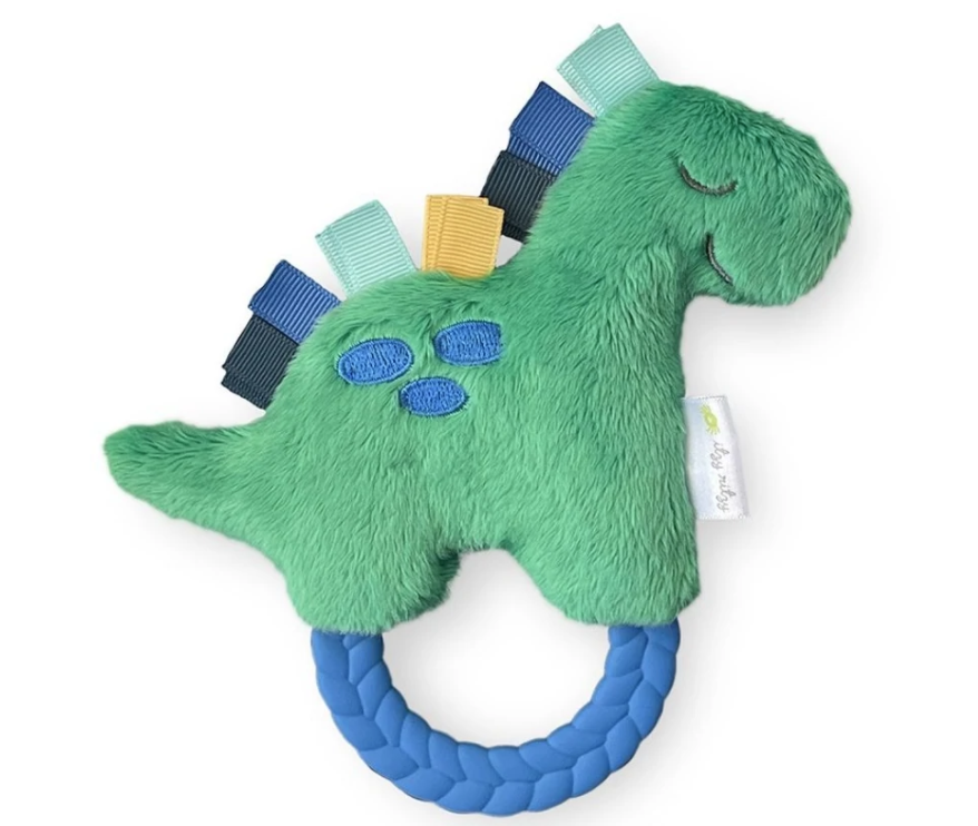 美國 Itzy Ritzy RATTLE PAL™ 標籤固齒絨毛安撫玩具-恐龍