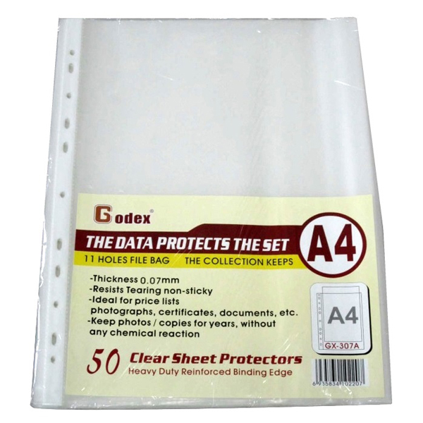 Godex A4 11孔 文件保護套(透明) #GX-307A 1包50個