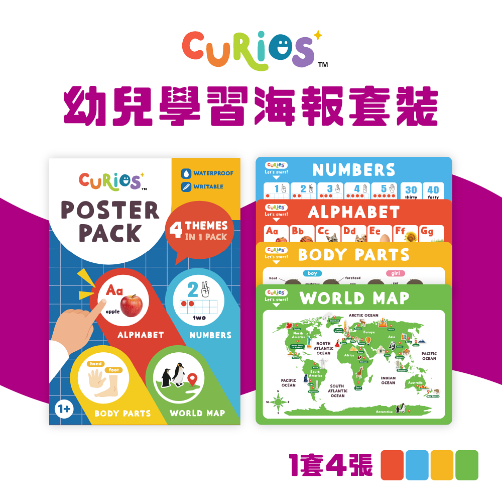 Curios™️ Poster Pack 幼兒學習海報套裝