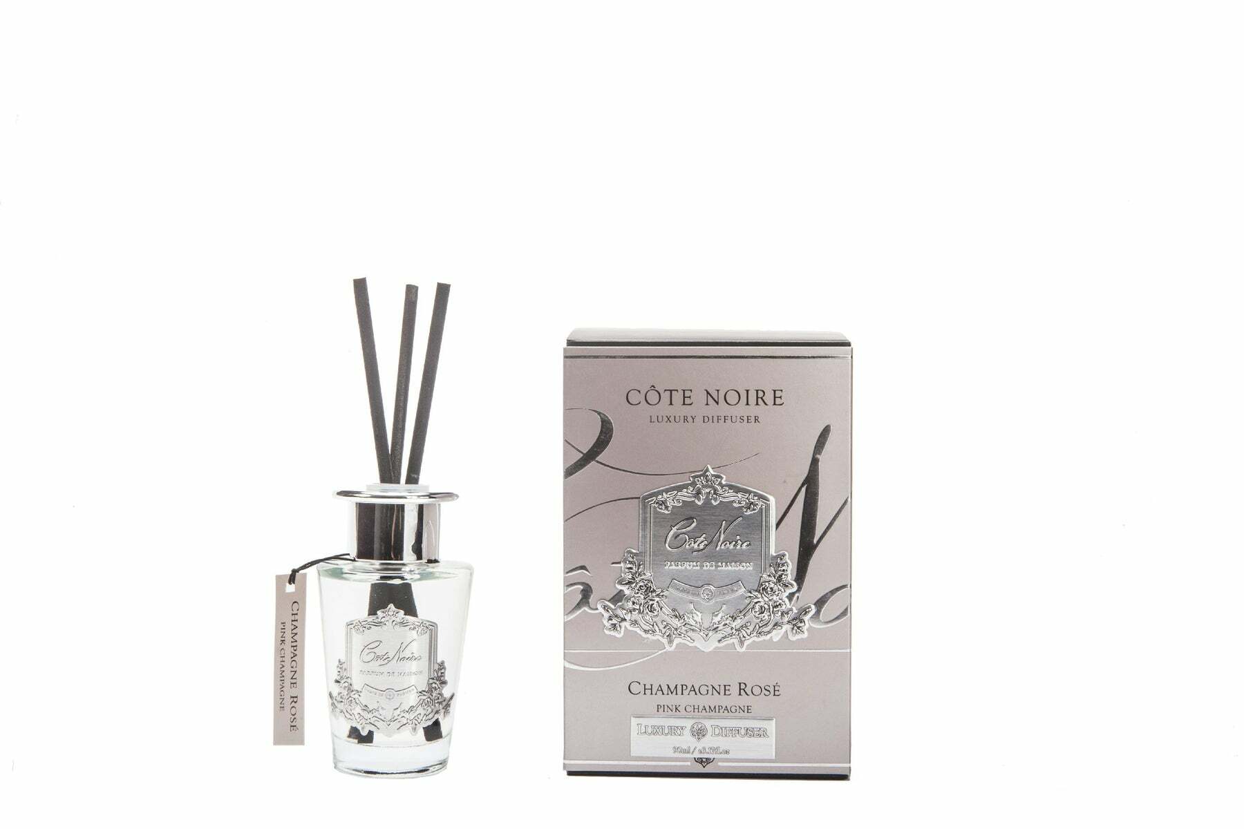 Pink Champagne 150ml Crested Reed Diffuser by Cote Noir