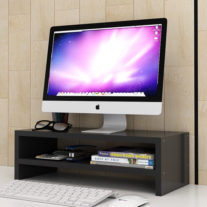 Multi Tier Wooden Storage Mini Side Rack Monitor Stand