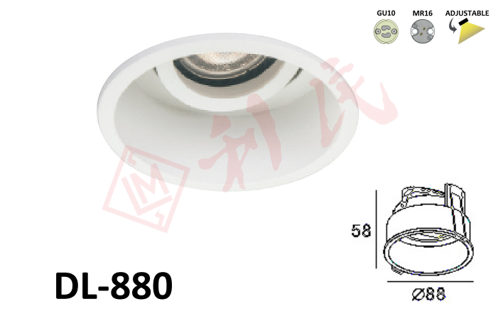 DL-880 圓形暗裝筒燈 (白色/黑色)