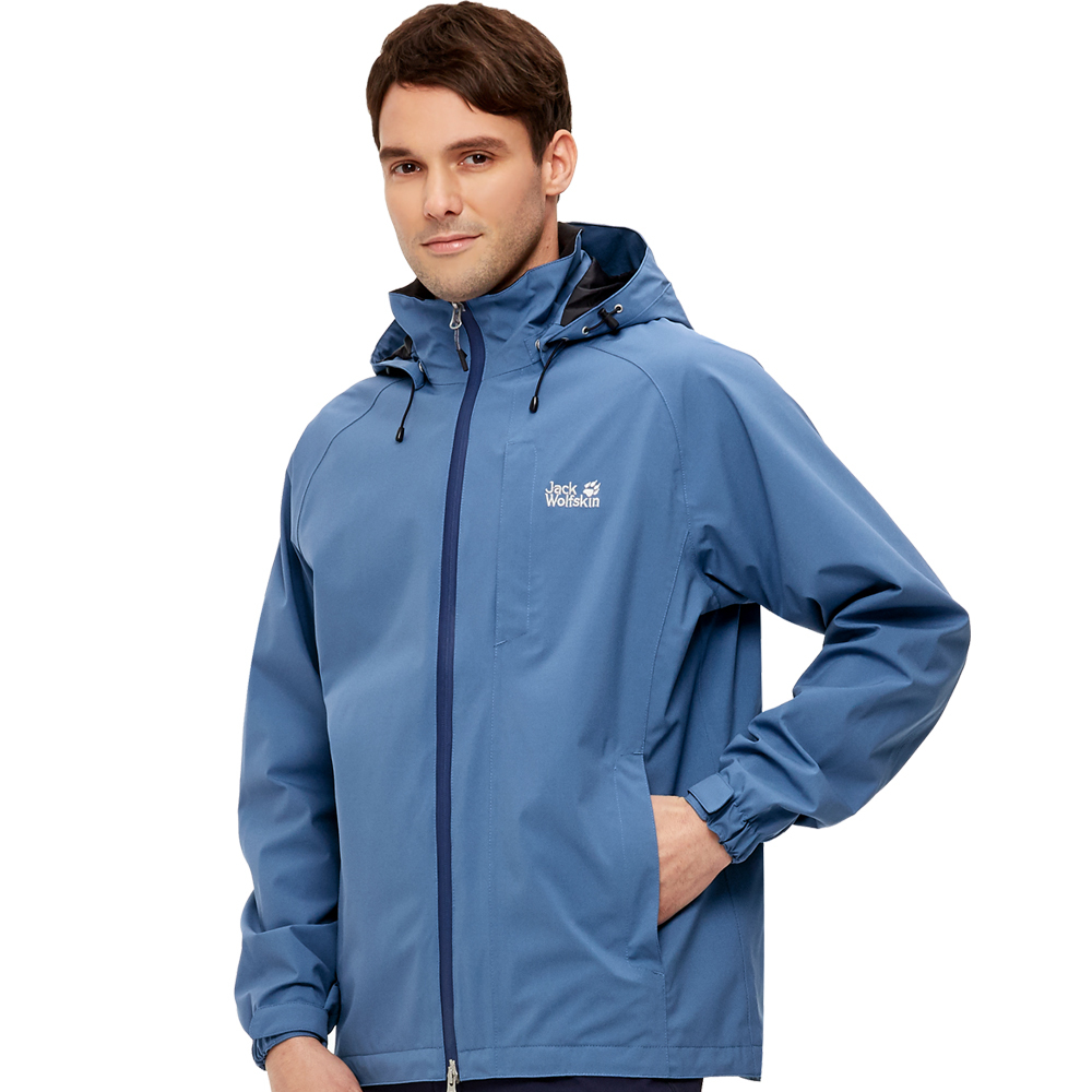 男 輕量 Air Wolf 防風防水透氣外套 單件式『蔚藍』 - Jack Wolfskin 飛狼