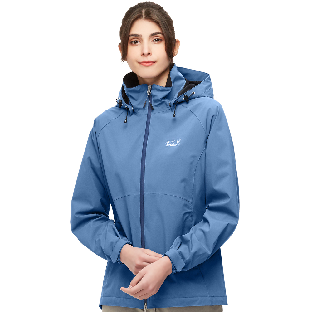 女 輕量 Air Wolf 防風防水透氣外套 單件式『蔚藍』 - Jack Wolfskin 飛狼
