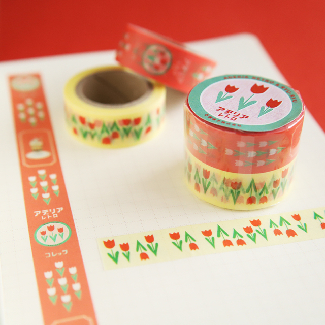 ADERIA RETRO & RYU-RYU 昭和復古文具系列 紙膠帶組 - 鬱金香