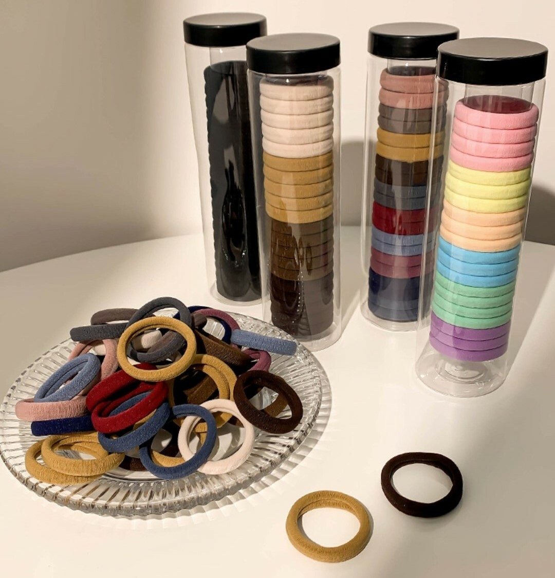 簡約風高彈力髮圈(40入)