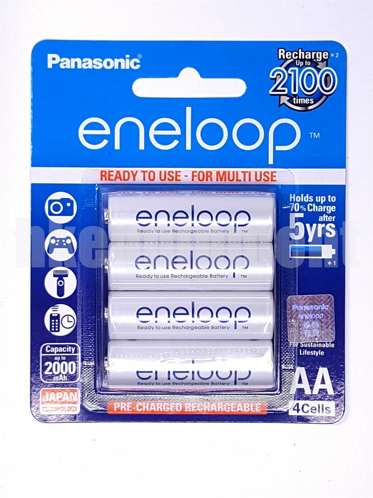 Panasonic eneloop 2000mAh 2A AA NiMH 充電池 叉電 香港行貨 Made i