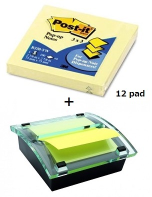 R330YW 抽取式報事貼便條紙-黃 (12pad+1pc free DS330dispenser)