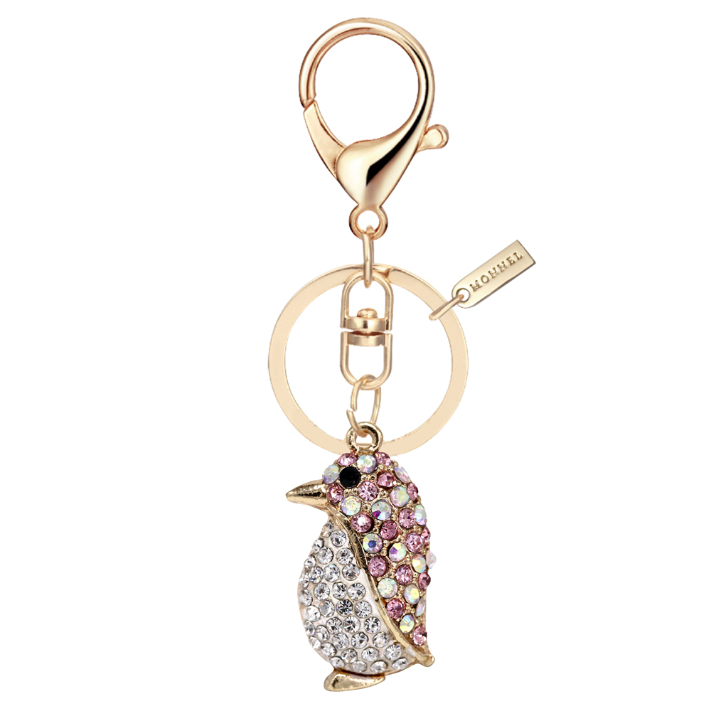 Monnel MZ817 Rhinestone Penguin Key Ring