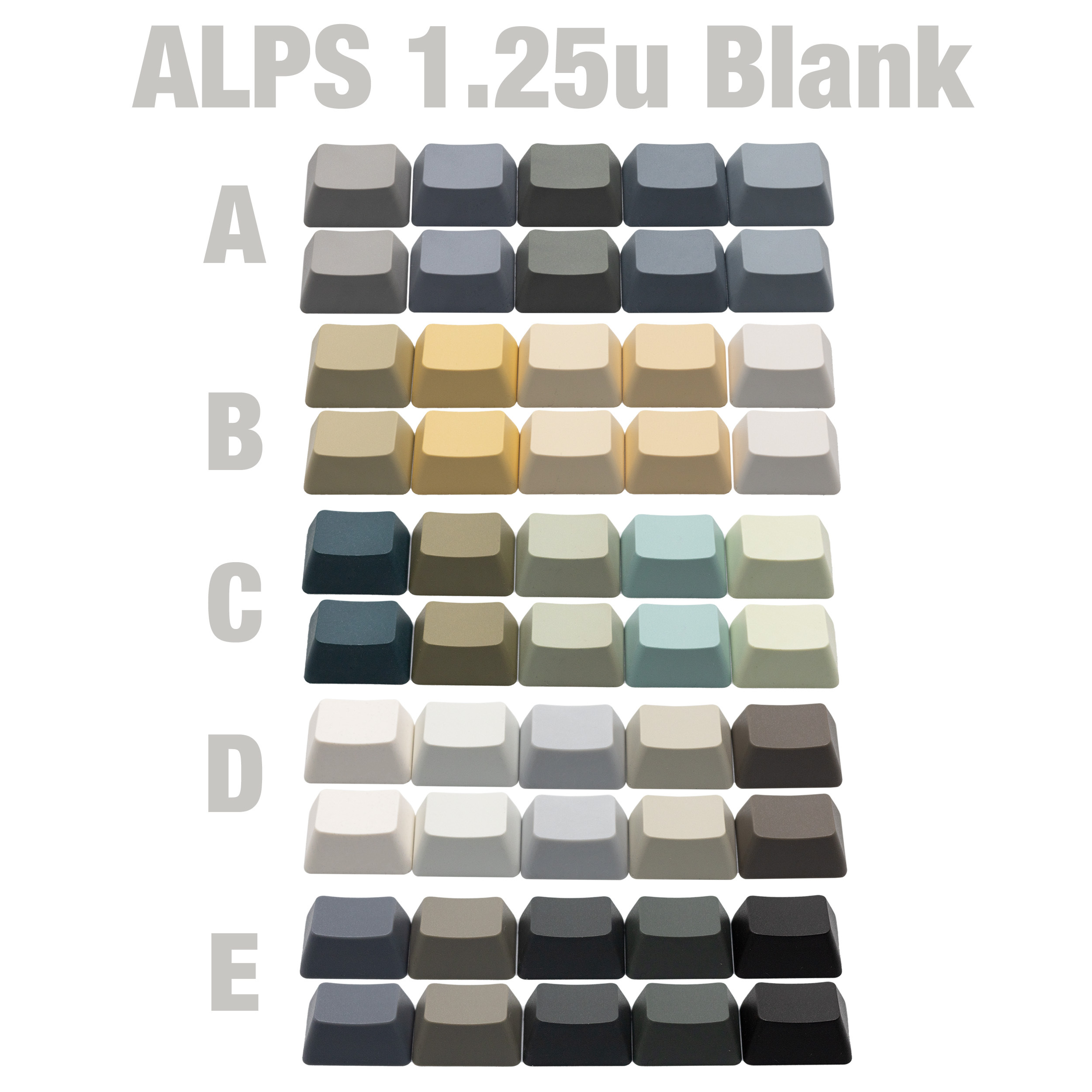 TAI-HAO ABS ALPS BLANK KEYCAPS 1.25U Add on Key