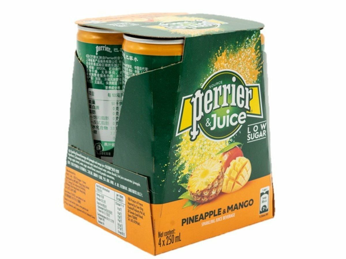 Perrier & Juice Mango and Pineapple flavour (4x250ml)