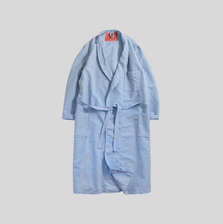 Vintage Women US ARMY Medical Striped Robe