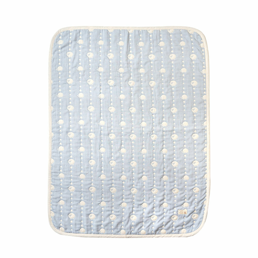 日本製 Hoppetta 嬰兒尺寸六重紗被 90×110cm 藍色