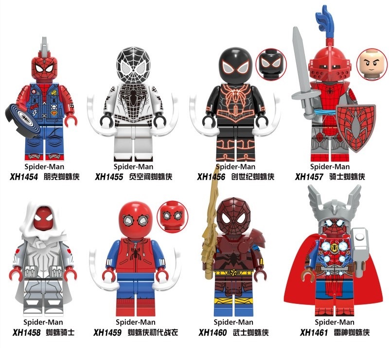 8 PCS / LOT Spider-Man Custom Minifigures Minifigs