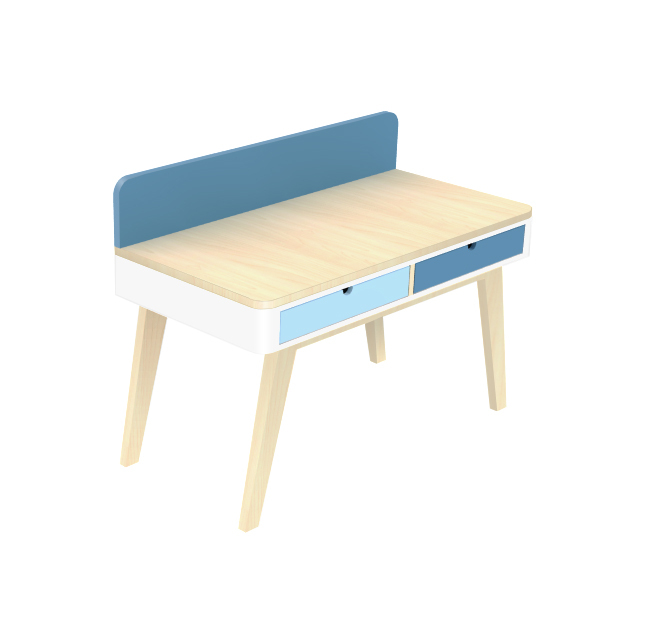 Twin Blue Study Table Classic, Pastel