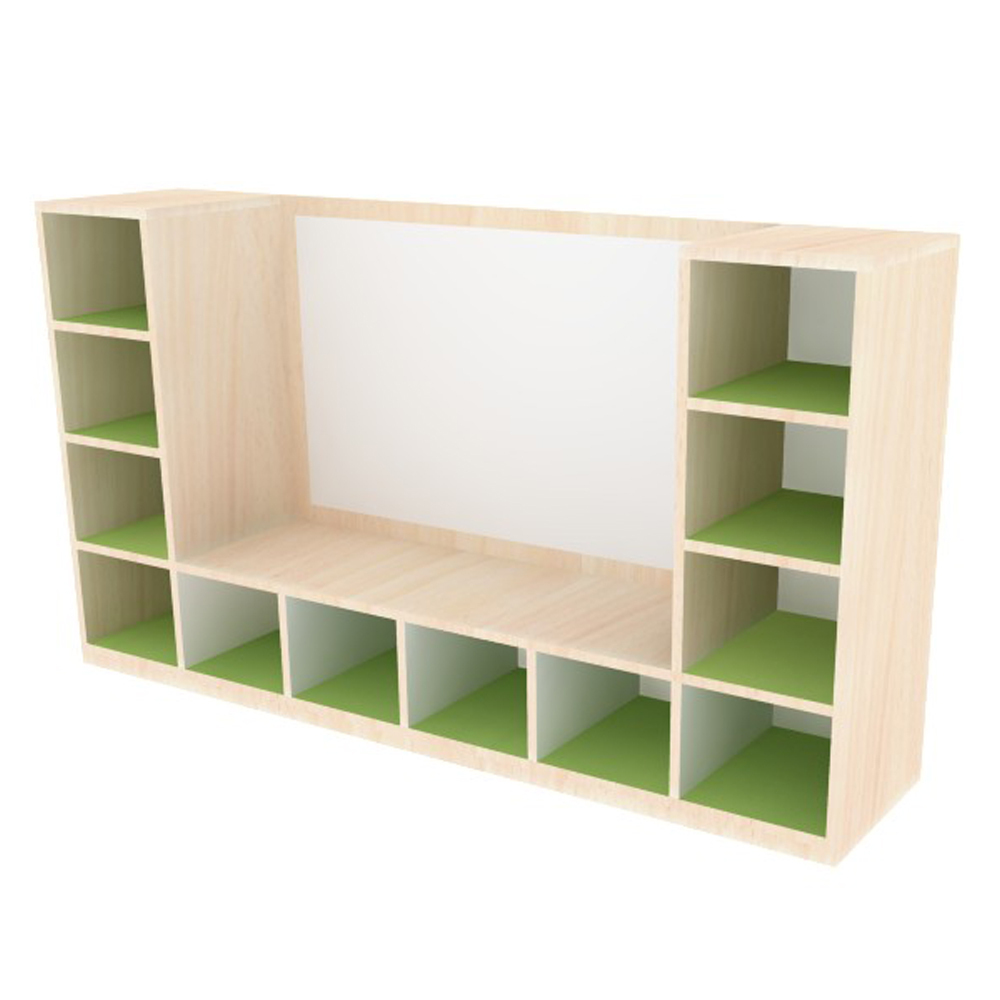 Whiteboard Partition with Cubbies